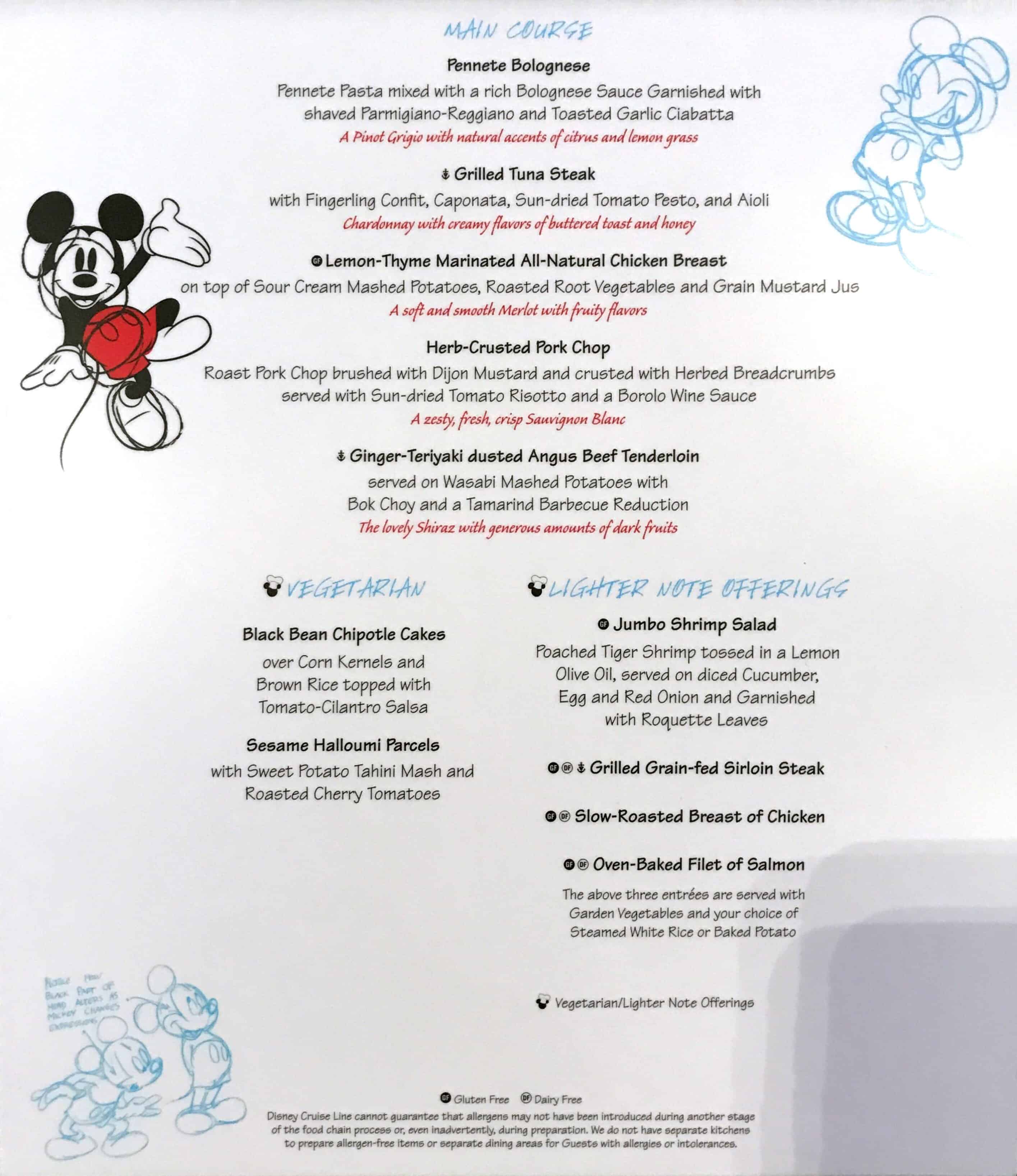Disney Wonder Animator’s Palate Menu (Updated 2025) – Back to the Mouse