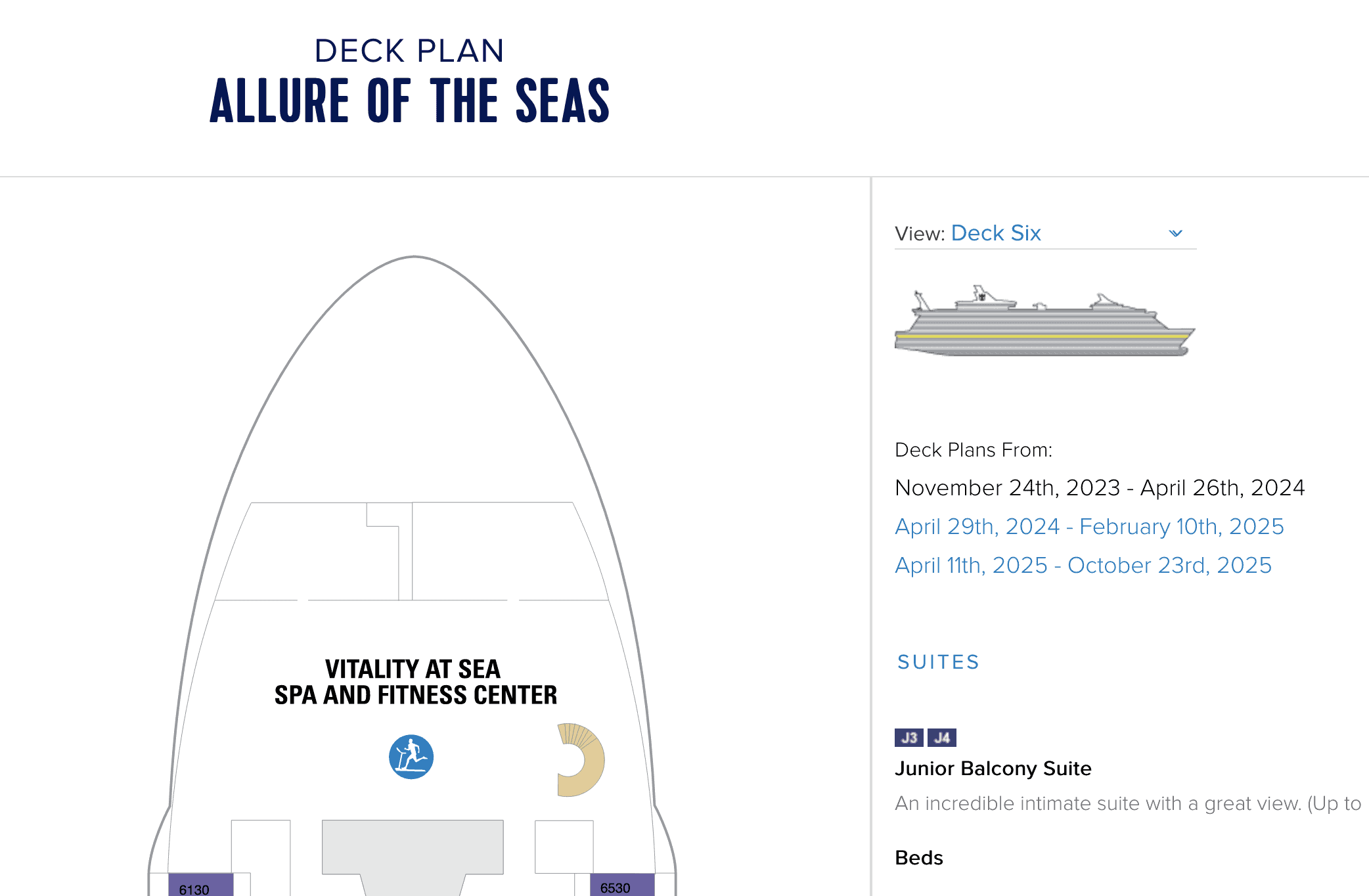 Allure of the Seas – Vitality at Sea Spa and Fitness Center and Running ...