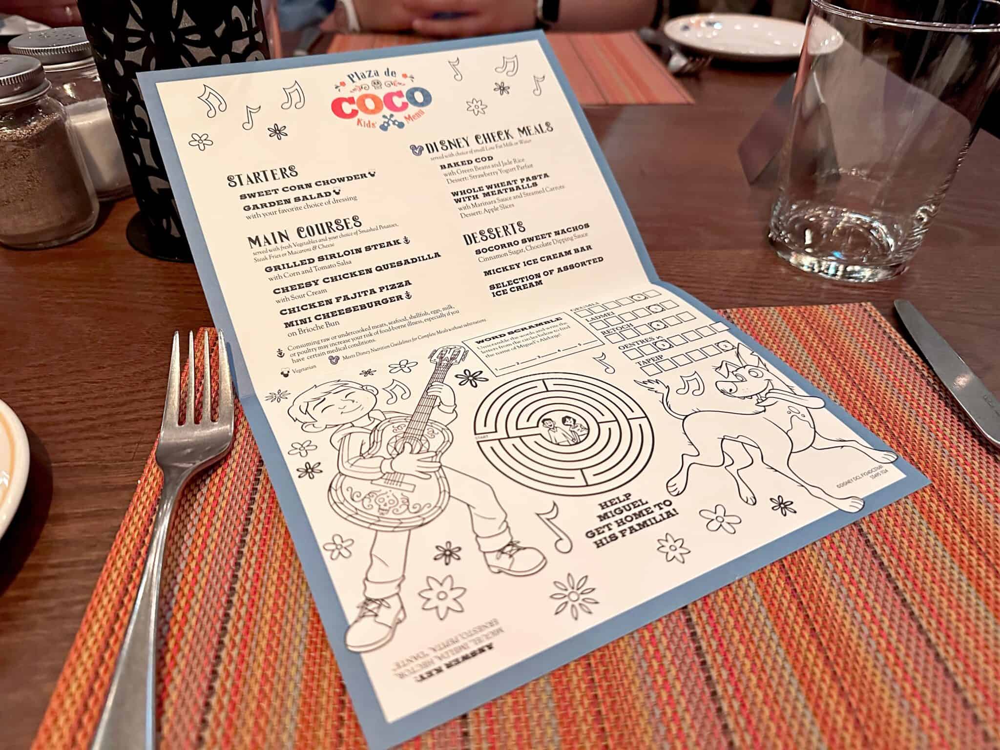 Disney Treasure Plaza de Coco Menu – (Updated 2025) – Back to the Mouse